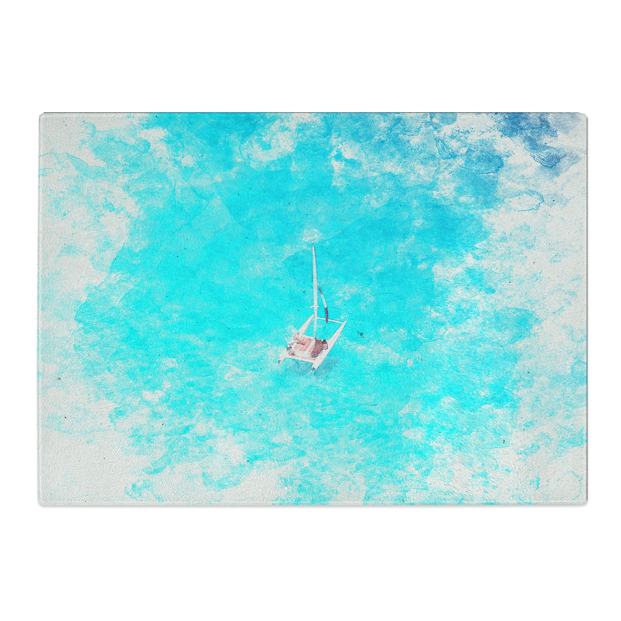 East Urban Home Tempered Glass Catamaran Boat in the Maldives Chopping ...