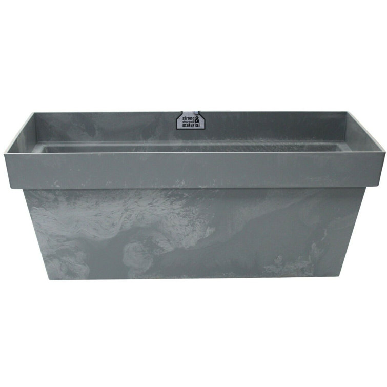 Dakota Fields Large Deep 60Cm Light Grey Plastic Trough Planter Plant ...