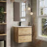 Latitude Run Bethene 600mm Ostippo Oak Wall Hung Vanity Unit With Lira ...