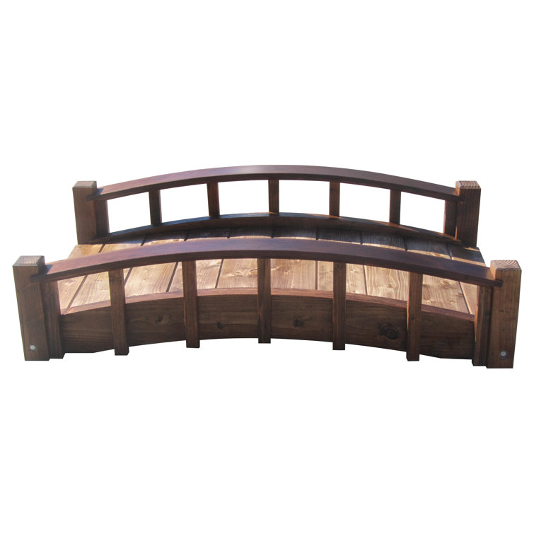 SamsGazebos Artisan Japanese Wood Garden Bridge & Reviews | Wayfair