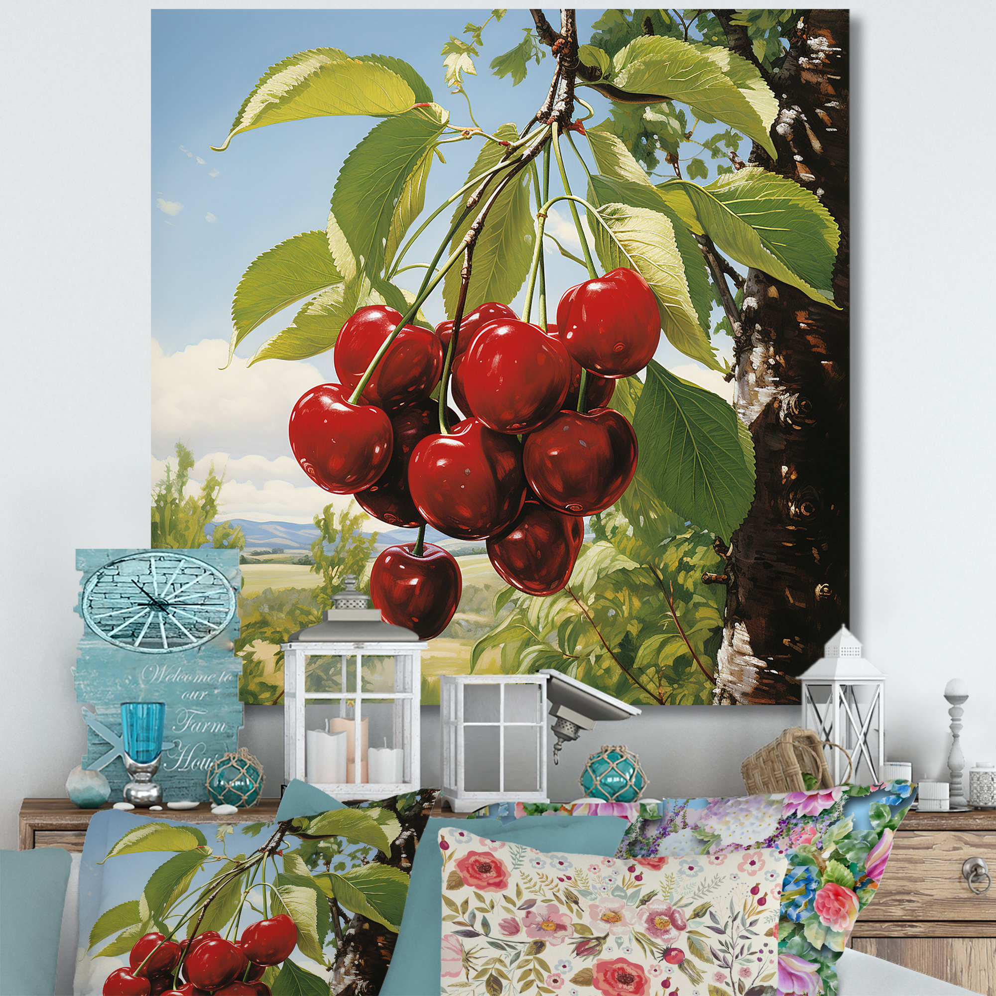 Winston Porter Red Cherry Tree Explosion 4 - Cherry Wall Art | Wayfair
