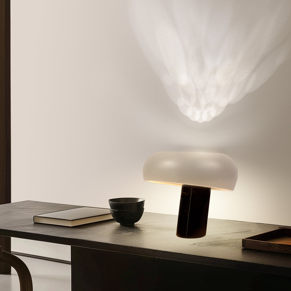 Brightech Kingpin 10" Modern LED Table Lamp With Marble Base & Dimmer ...