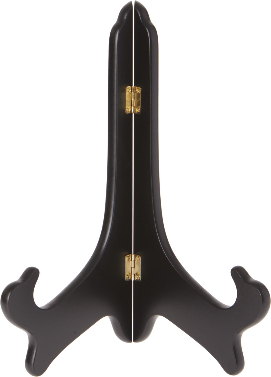 Charlton Home Damecia Hinged Black MDF Wood Plate Stand, 11" H x 8.5" W ...