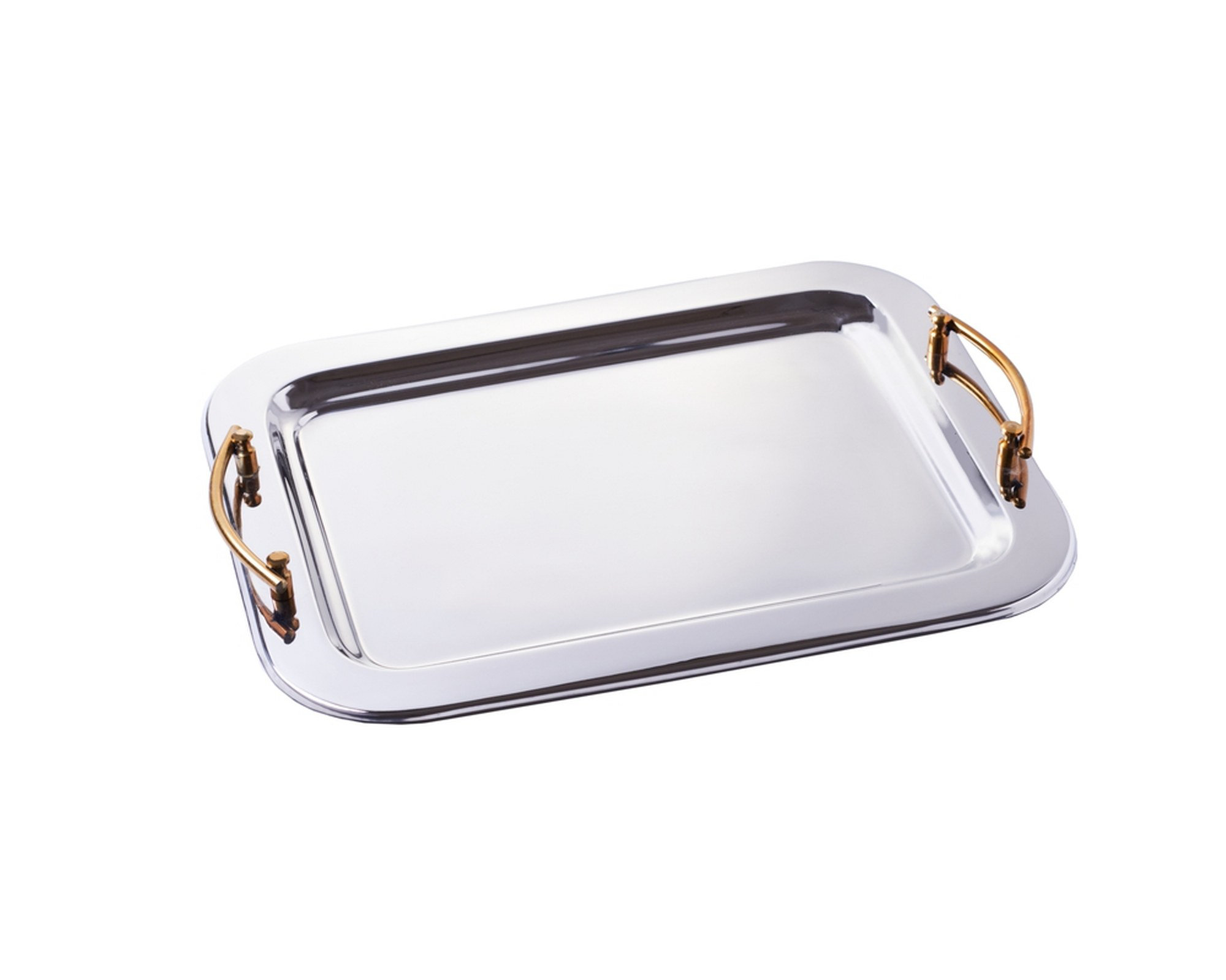 House of Hampton Stainless Steel Rectangular Serving Tray With Handle ...