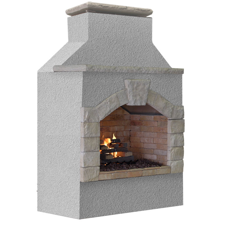 Cal Flame 78" H Concrete Propane Outdoor Fireplace | Wayfair