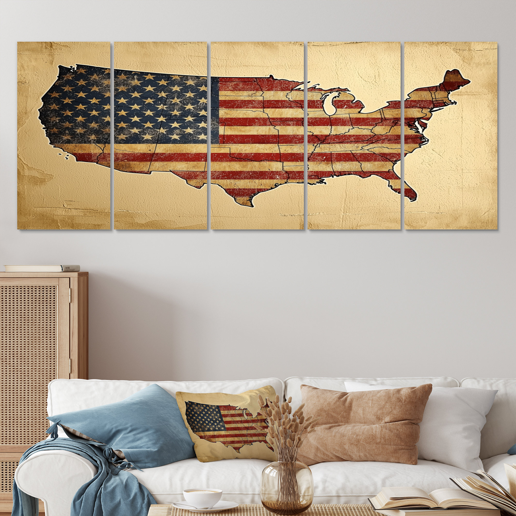 17 Stories Brianna - USA Patriotist Wall Decor - Modern Wall Art 5 ...