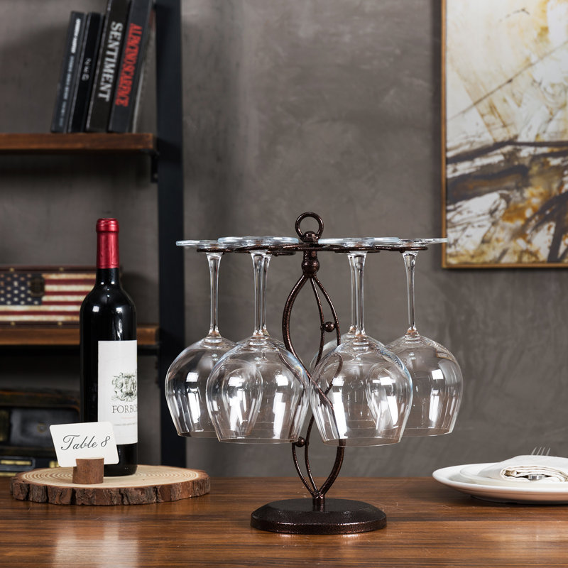 Canora Grey Buitrago Tabletop Wine Glass Rack in Bronze & Reviews | Wayfair