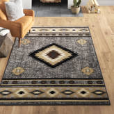 The Twillery Co.® Gorge Southwestern Black/Charcoal/Beige Area Rug ...