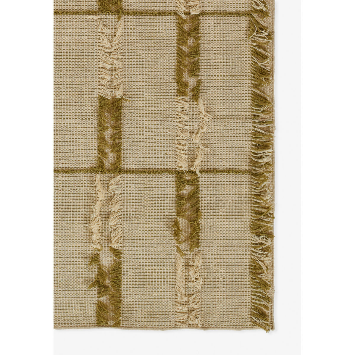 Joss & Main Ganya Striped Handmade Handwoven Wool Green Area Rug ...