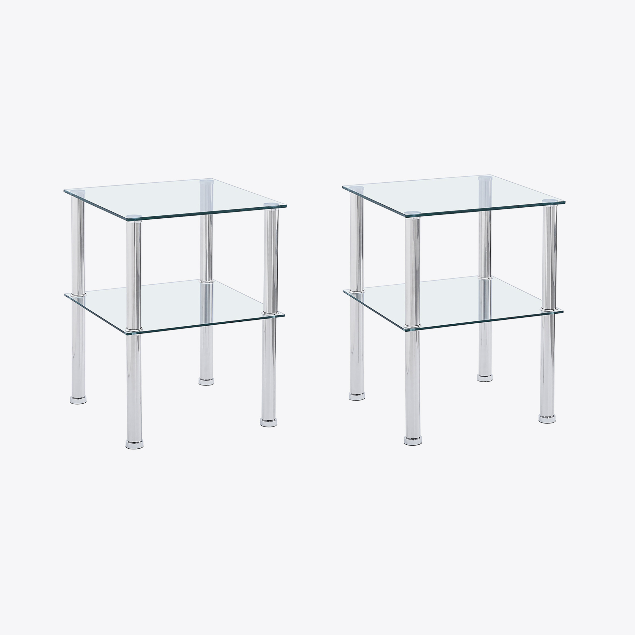Orren Ellis Clear Side Table , 2-Tier Space End Table, Sofa table with ...