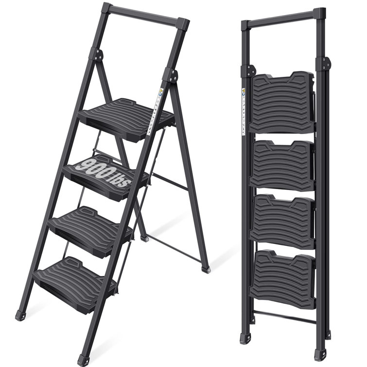 WFX Utility 4 - Step Iron Lightweight Folding Step Ladder | Wayfair.co.uk