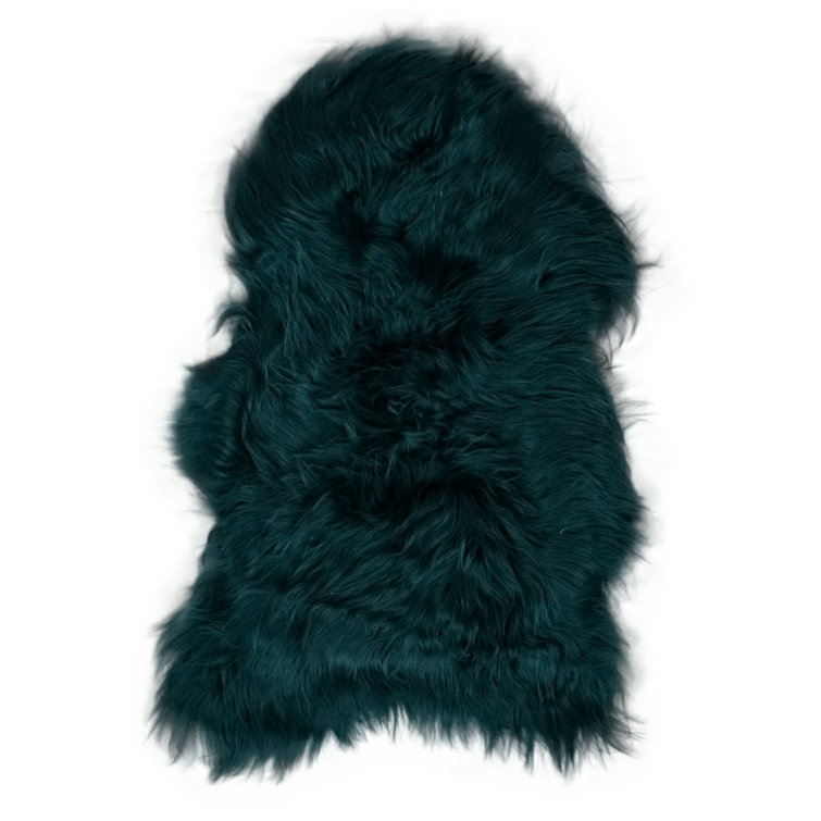 Canora Grey Aleh Sheepskin Blue Rug | Wayfair.co.uk