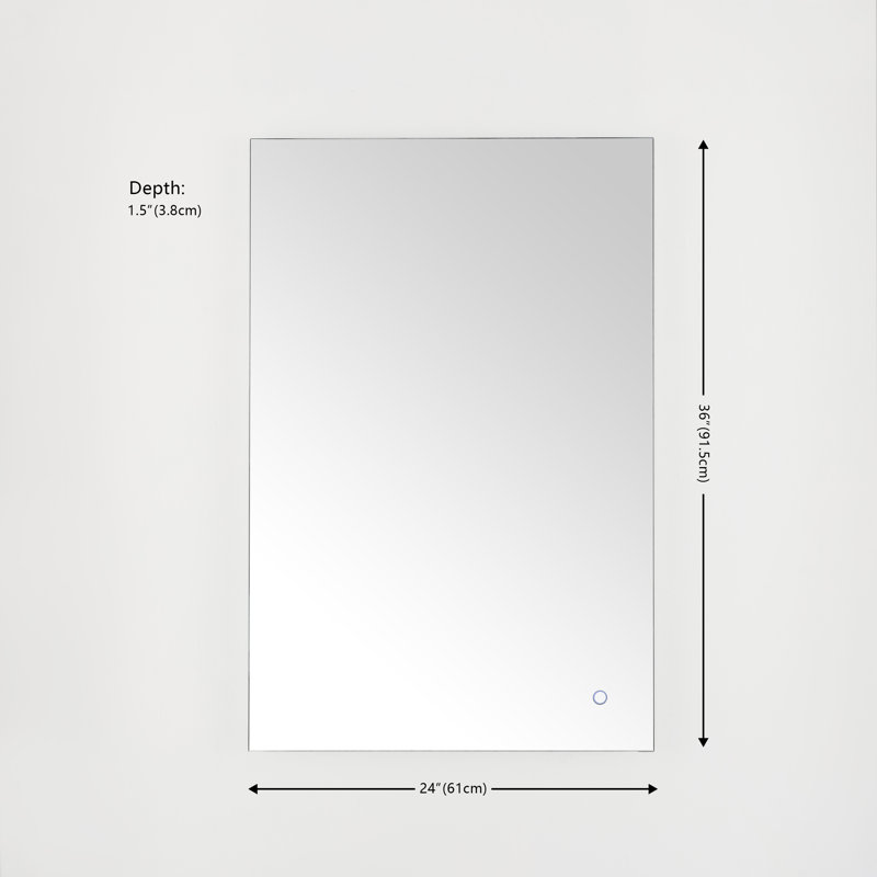AllModern Berman Rectangle LED Wall Mirror | Wayfair