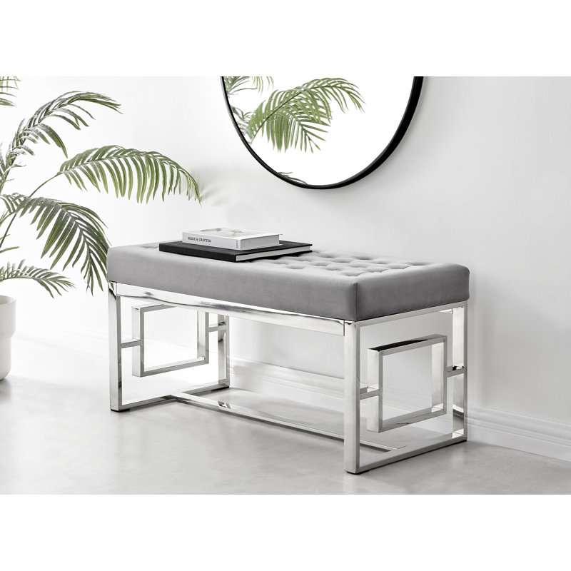 Furniture Box Camberley Luxury Velvet Upholstered Bedroom Bench ...