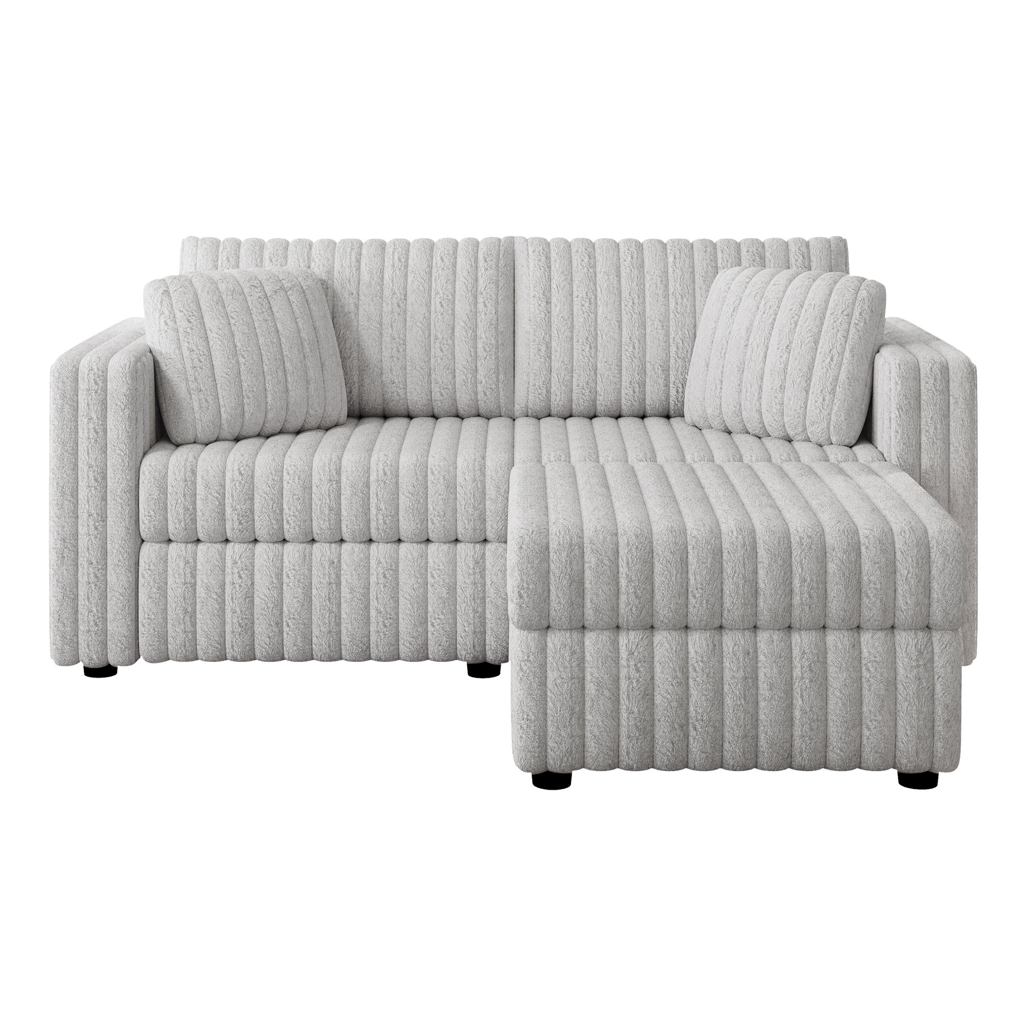 Mercer41 Frederick Upholstered 2-Seater Sectional Sofa with Storage Ottoman | Wayfair