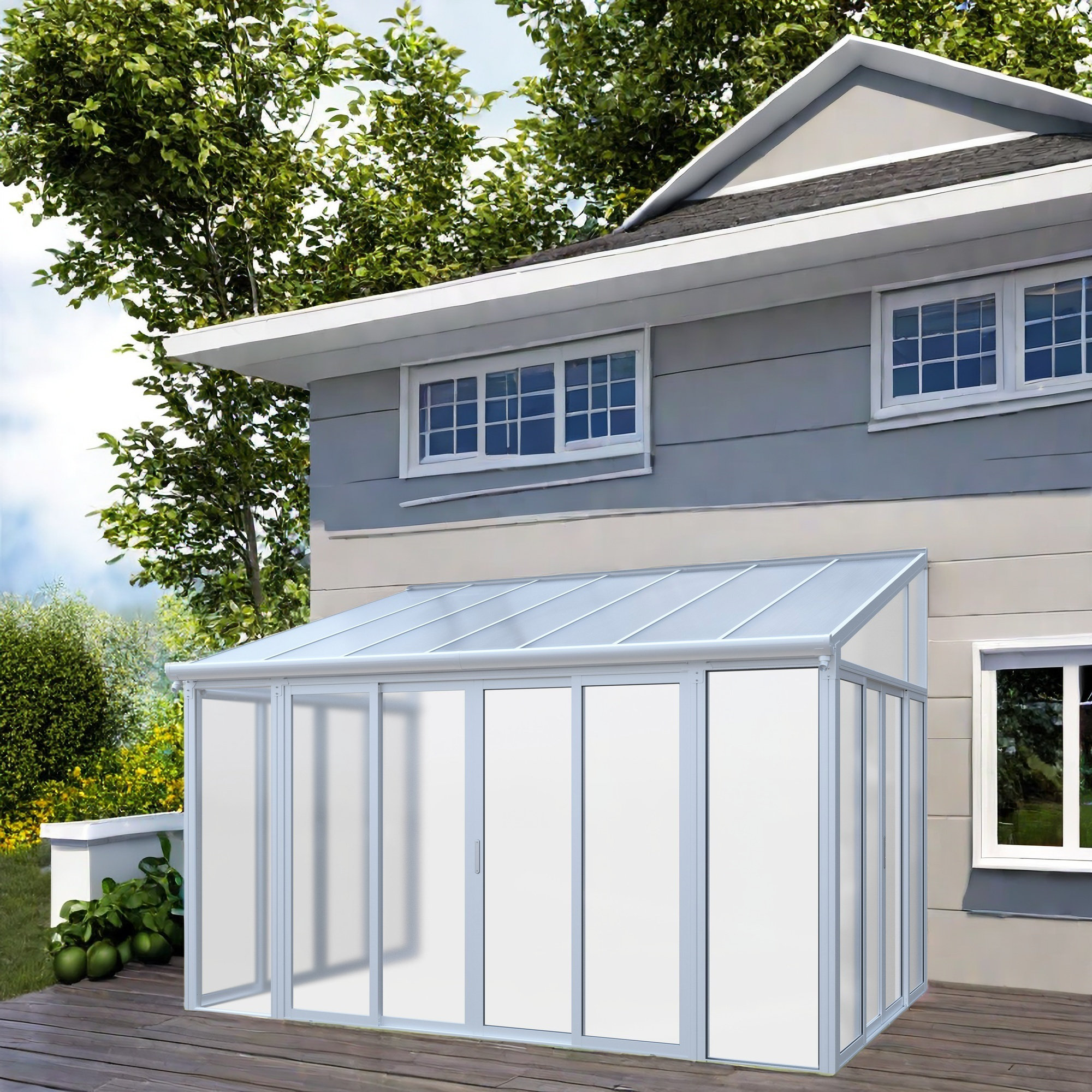 Livaca Sunroom With Sliding Doors, Weatherproof Aluminum Frame Patio ...