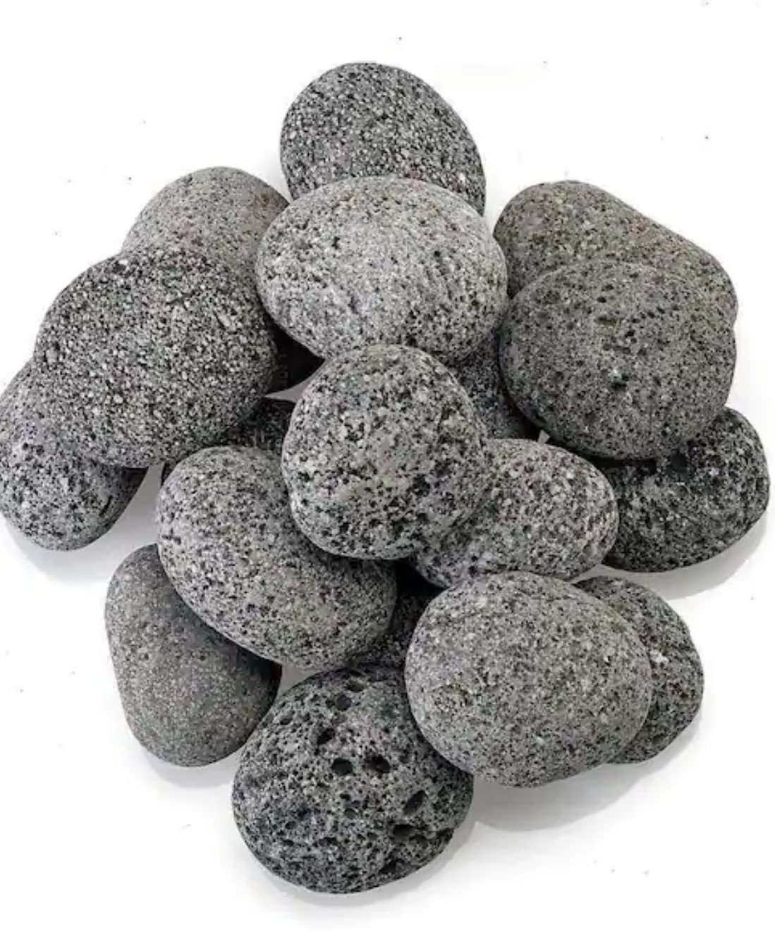 Arlmont & Co. Medium Tumbled Lava Stone – Grey/Black Volcanic Fire Pit ...