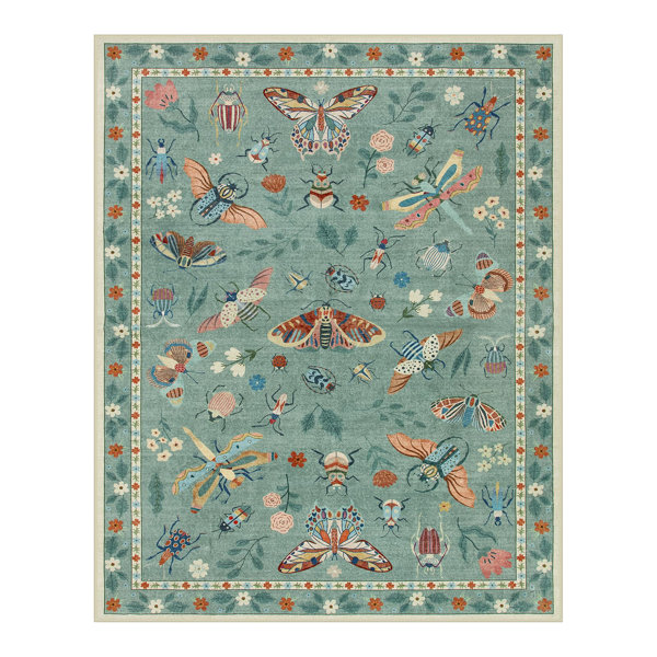 August Grove® Animal and Insect Washable Floor Mat - Non-Slip Area Rug ...