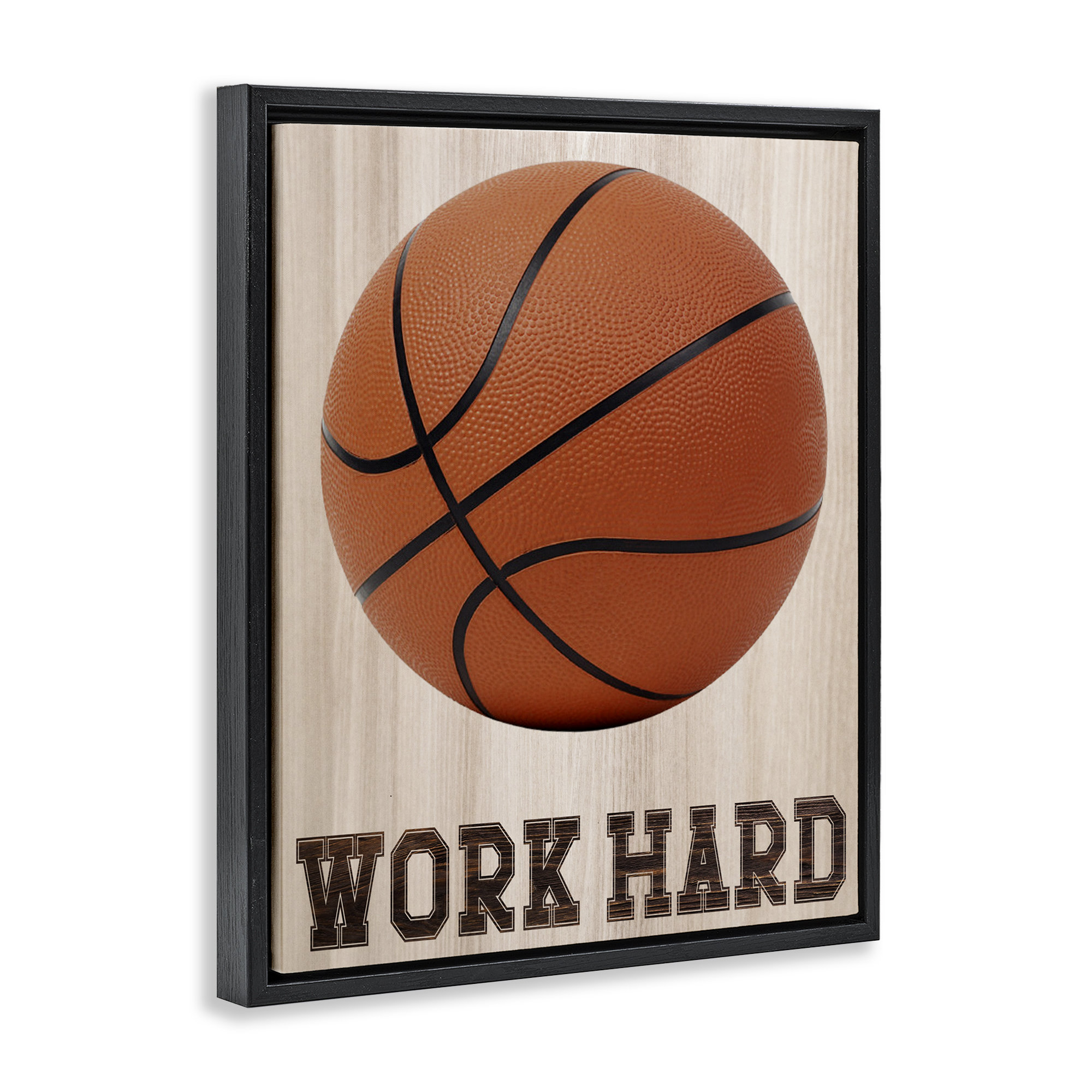 Hokku Designs Work Hard Basketball Floating Frame, design by Marcus ...