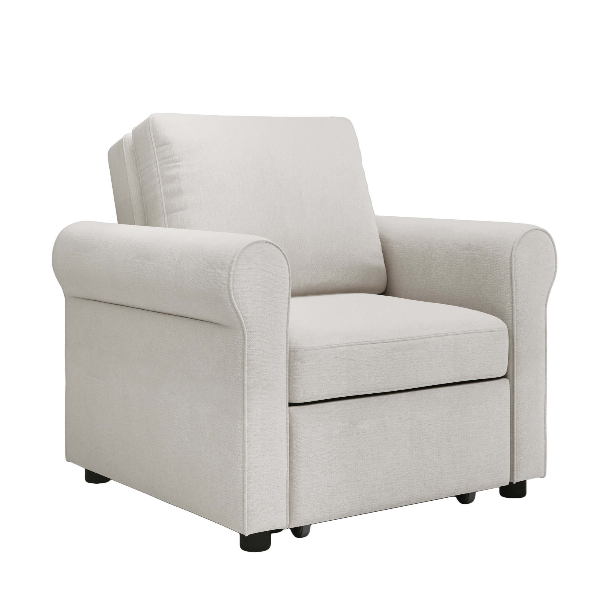 NFusion Brevora 3-In-1 Convertible Sleeper Chair With Linen And High ...