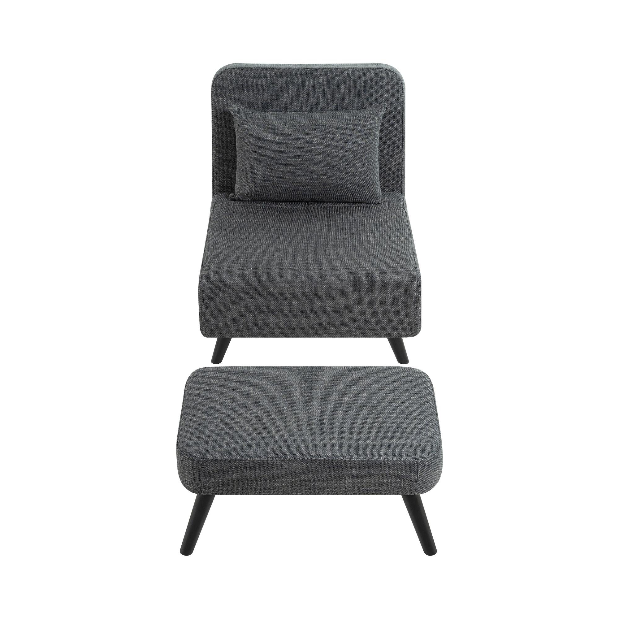 Latitude Run® 3 in 1 Foldable Linen Chaise Lounge with Adjustable ...