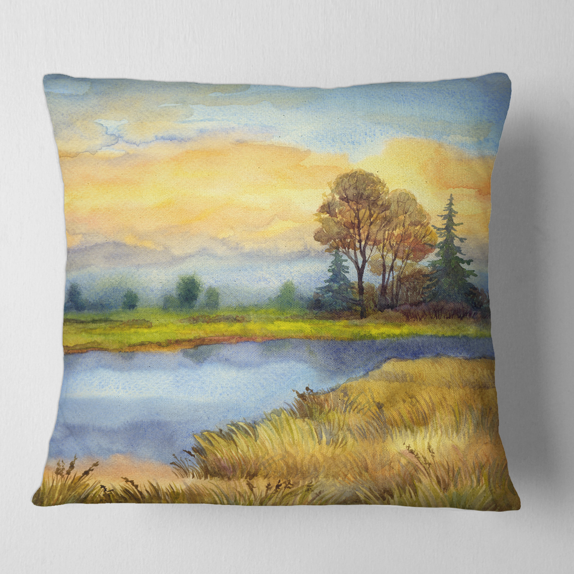 Design Art The Awakening of Nature Square Pillow Cover and Insert | Wayfair