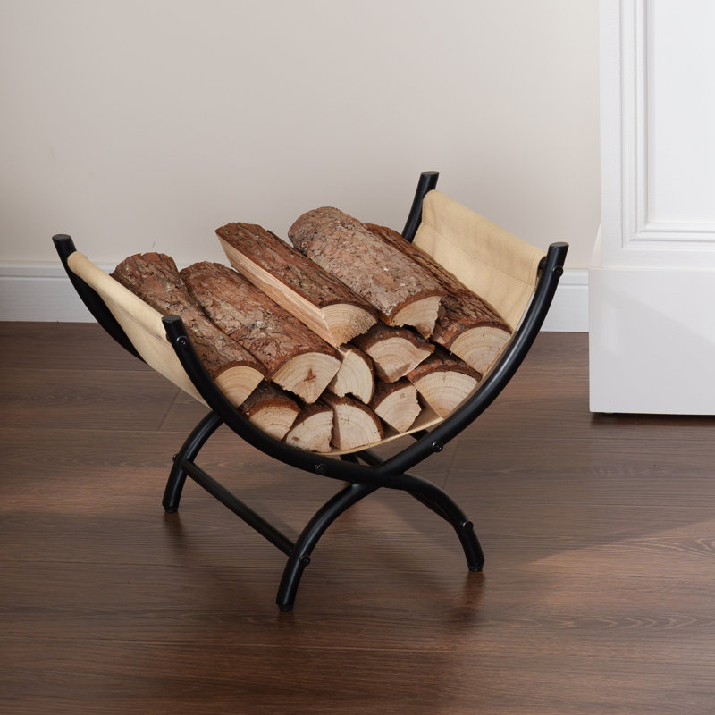 17 Stories Somi Black Indoor Outdoor Firewood Holder Rack | Wayfair