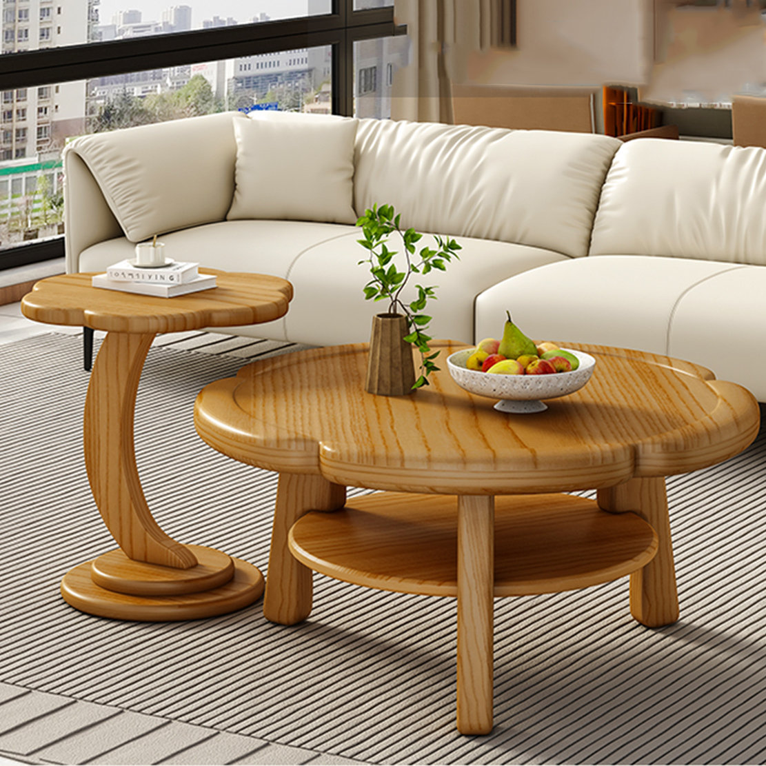 Creature B Comforts Creative round flowers solid wood coffee table ...