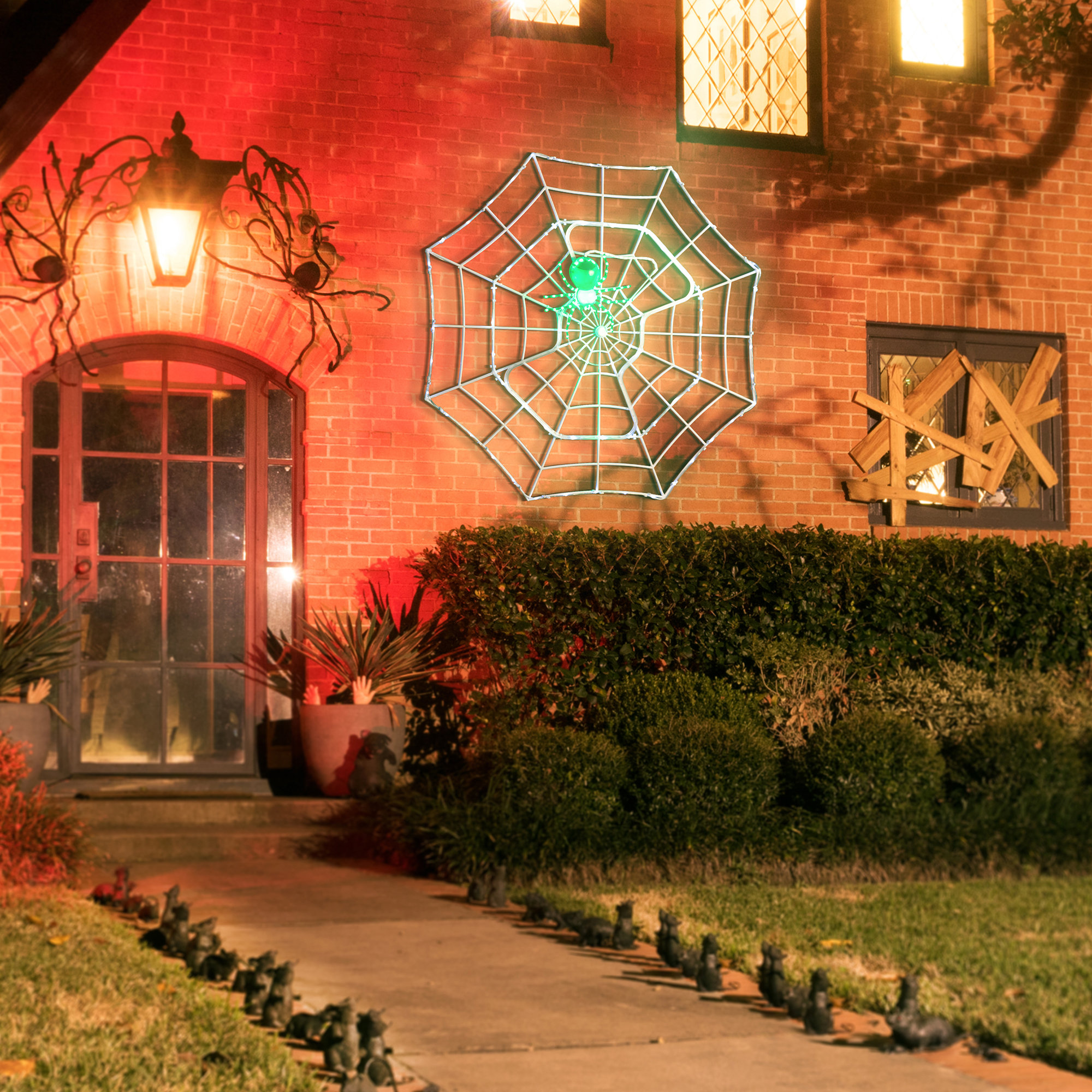 Mr. Halloween 4' Outdoor Animated Spider Web | Wayfair