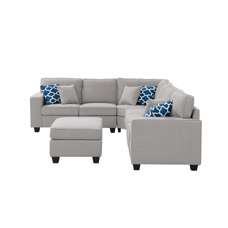 Latitude Run® Samual 123.5" Wide Reversible Modular Corner Sectional ...