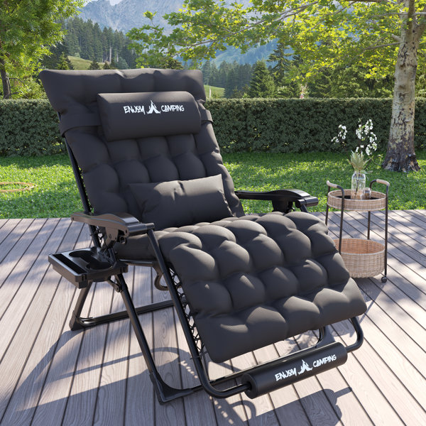 Freeport Park® Briella Folding Deck Chair with Cushions & Reviews | Wayfair