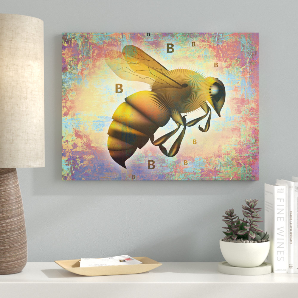 Ebern Designs 'BBBee' Graphic Art Print on Wrapped Canvas | Wayfair