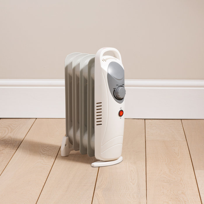 Daewoo Compact Oil Filled Radiator Space Heater 5 Fin 650W | Wayfair.co.uk