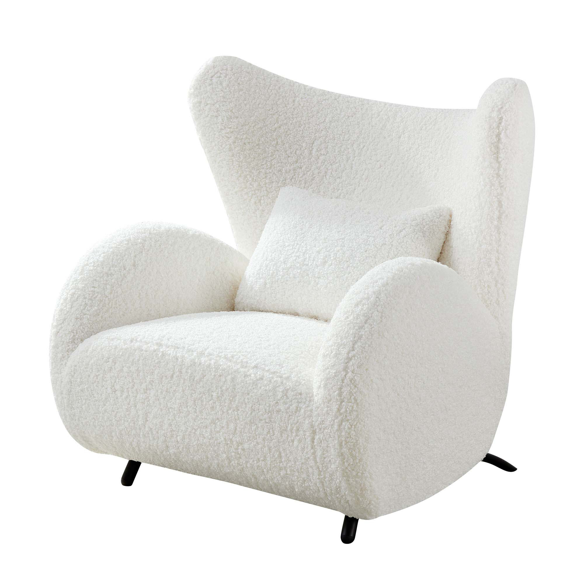 Brayden Studio® Modern Boucle Upholstered Single Accent Arm Chair | Wayfair