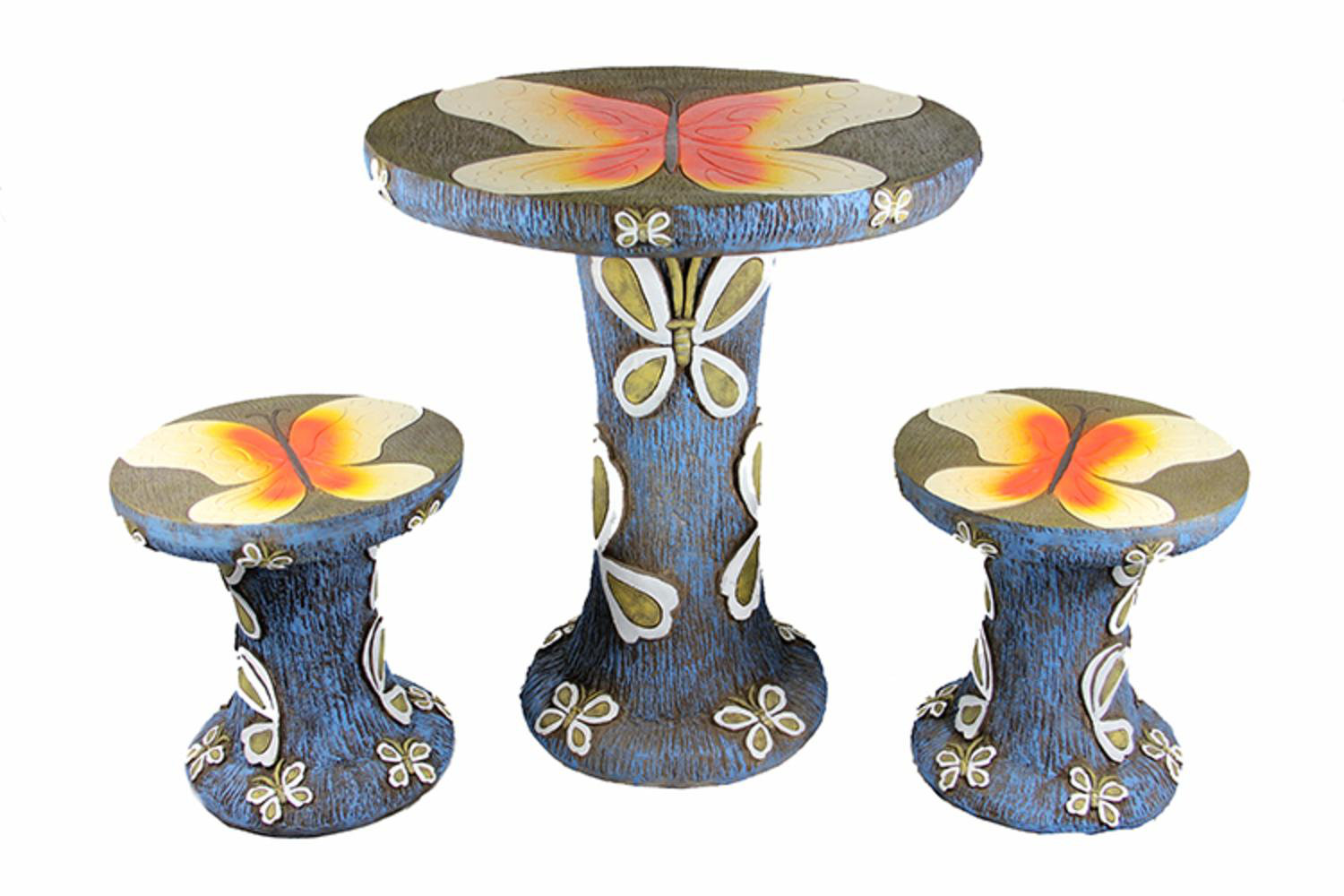 Northlight Seasonal 3pc Blue Butterfly Table and Chair Novelty Garden ...