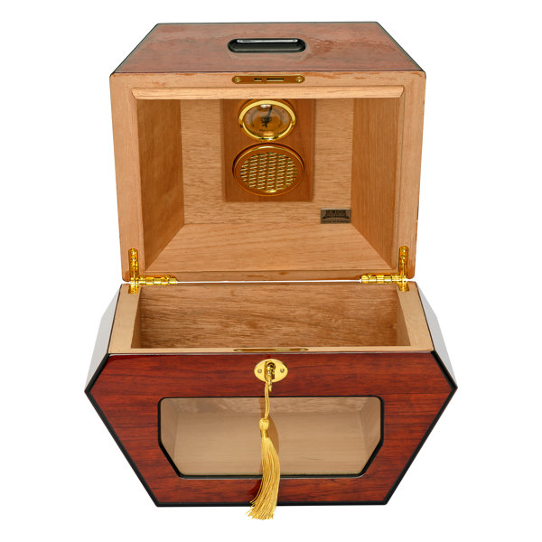 Ebern Designs Bercume Cuban Wheel Cigar Humidor - Classic Design - 50 ...