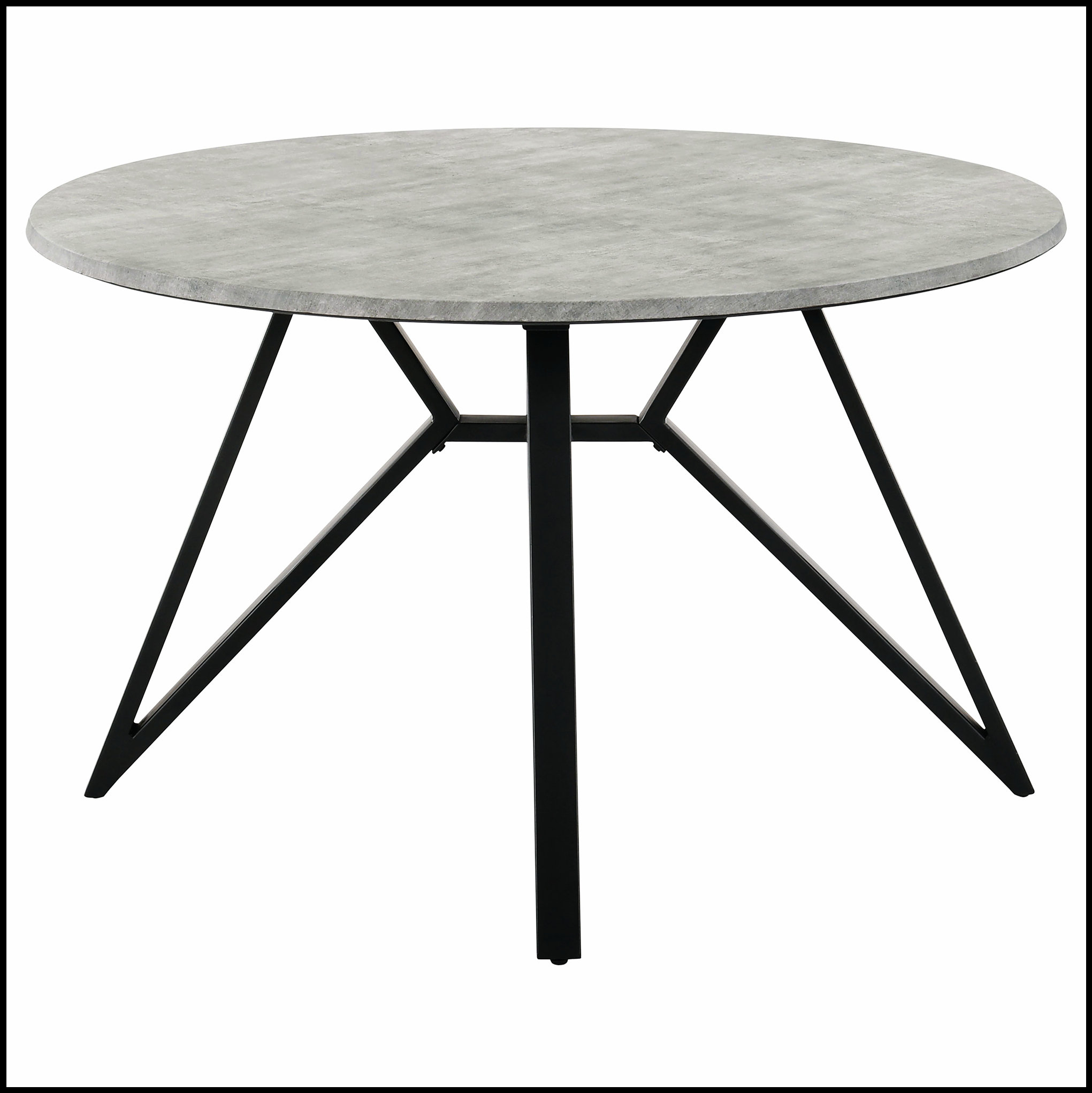 17 Stories Royceton Industrial Round Top Dining Table with Base,Perfect ...