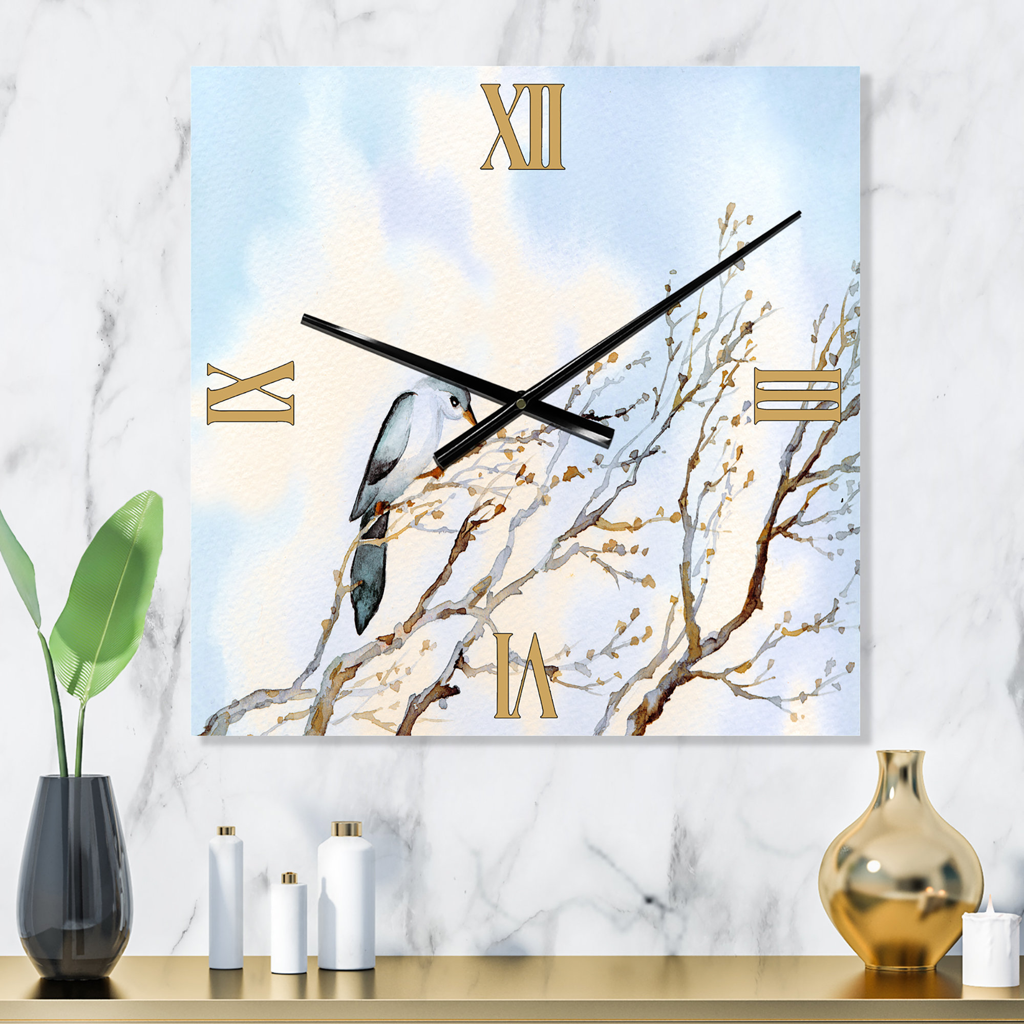East Urban Home Big Old Dead Barren Twig Yard Wall Clock | Wayfair
