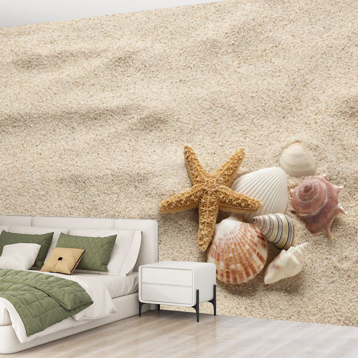 Beachcrest Home Peel and Stick Canvas Wallpaper Wall Mural Starfish ...