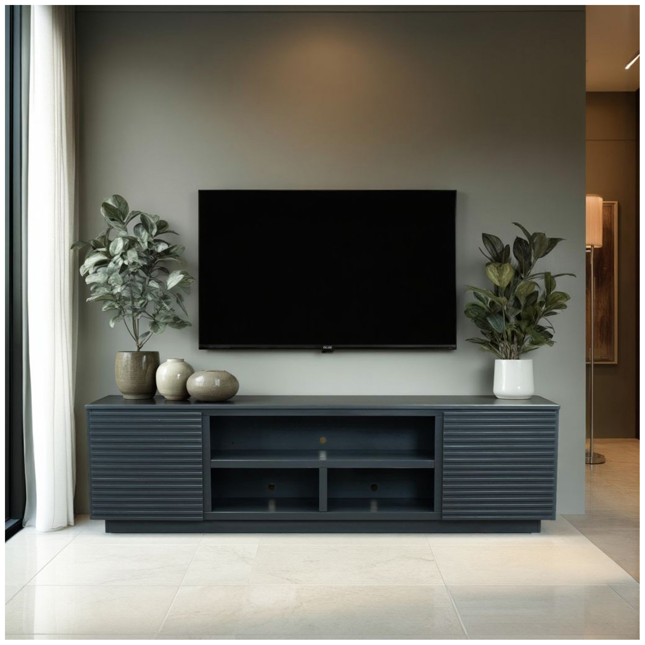 Corrigan Studio® 89 inch TV Stand for TVs up to 100 inches, No Assembly ...