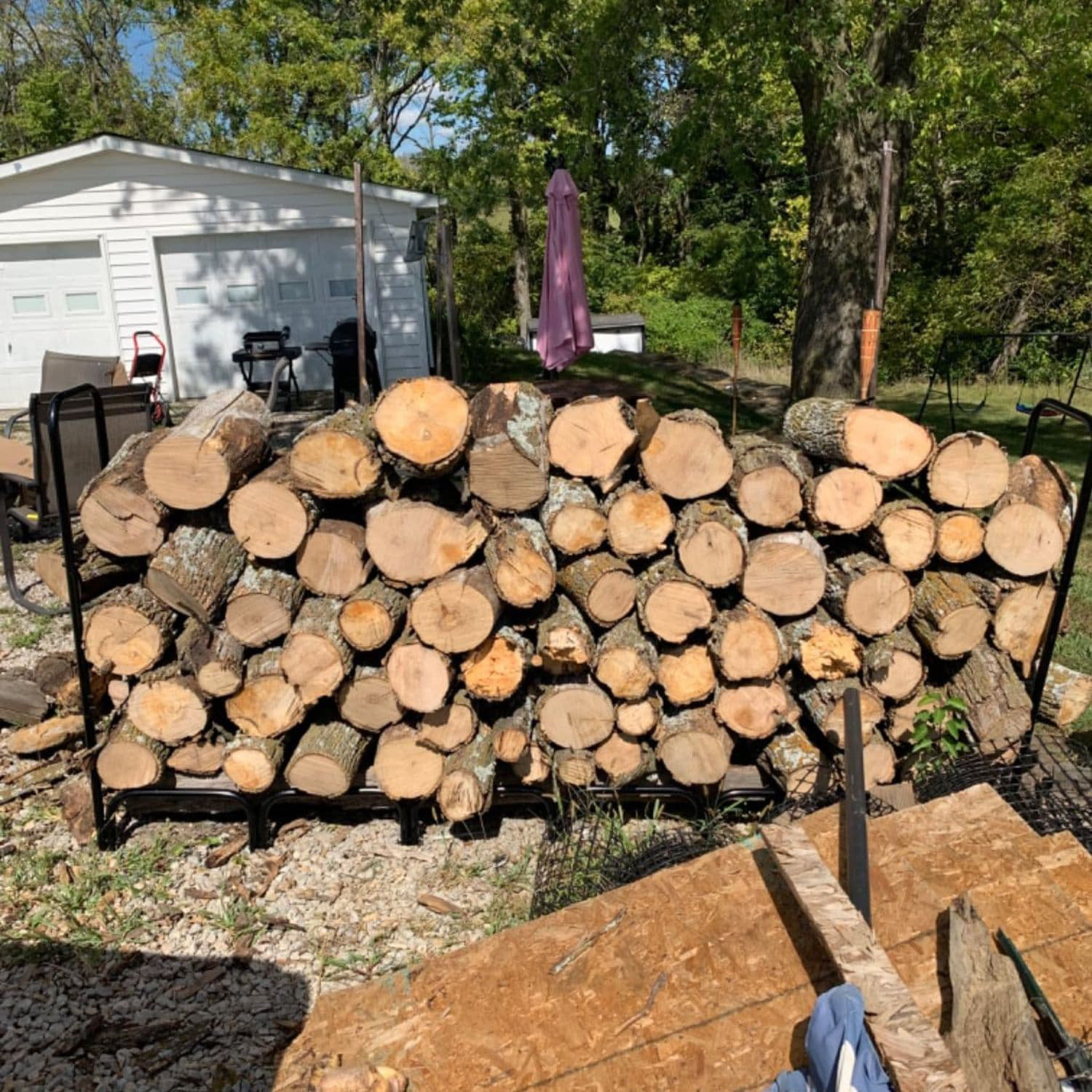 Latitude Run® 8ft Outdoor Firewood Log Rack with Cover | Wayfair