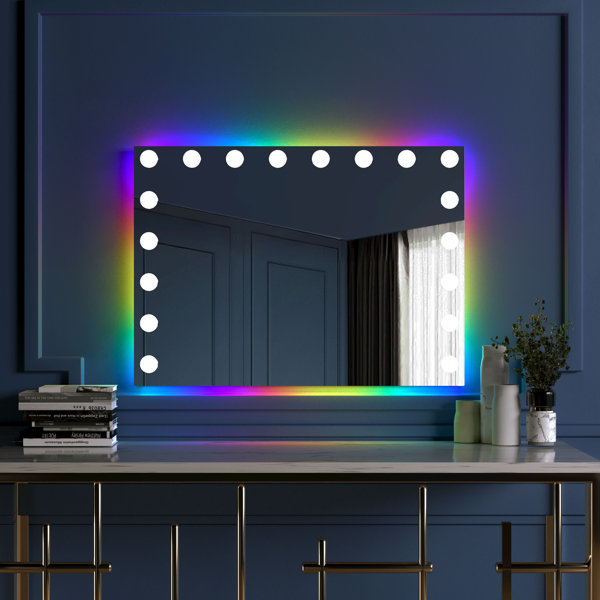 Latitude Run® Aluminum Rectangle LED Mirror | Wayfair