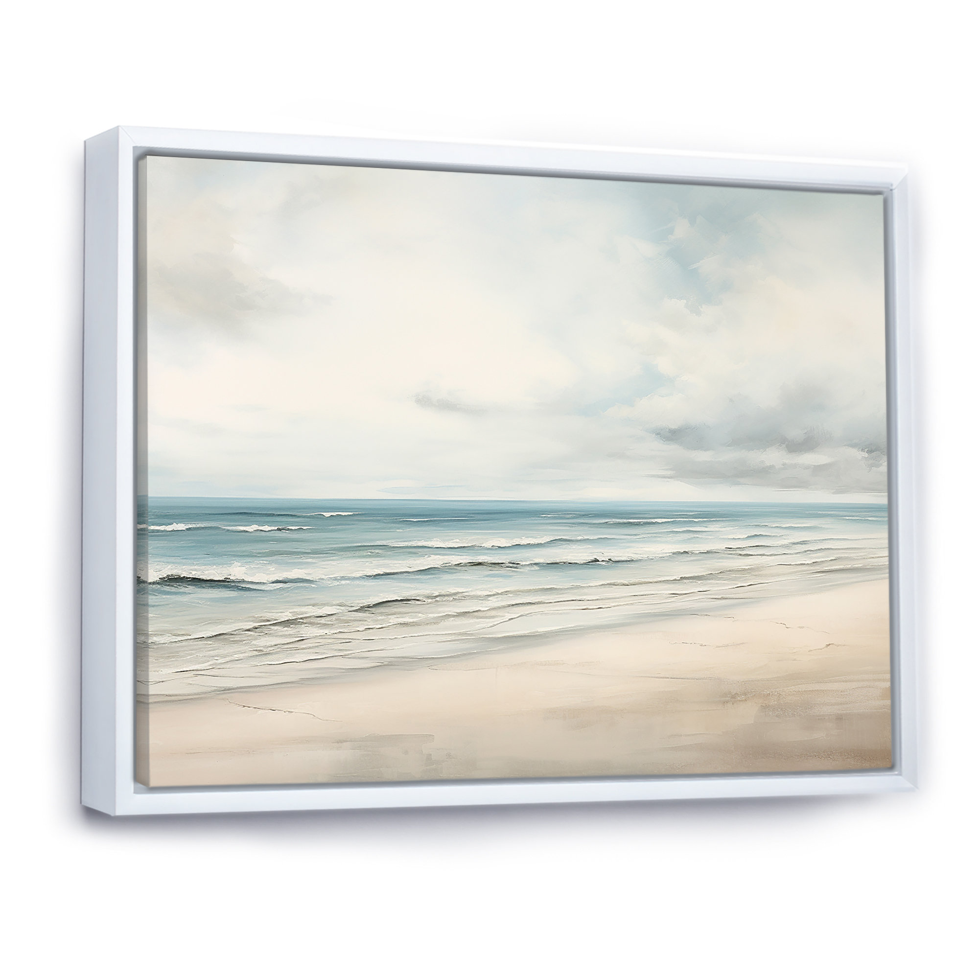Design Art Soft Color Beach Horizon II - Beach & Ocean Canvas Art Print ...