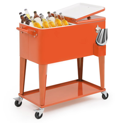 VINGLI 80 Quarts Wheeled Serving Station/Cart , Blue | Wayfair