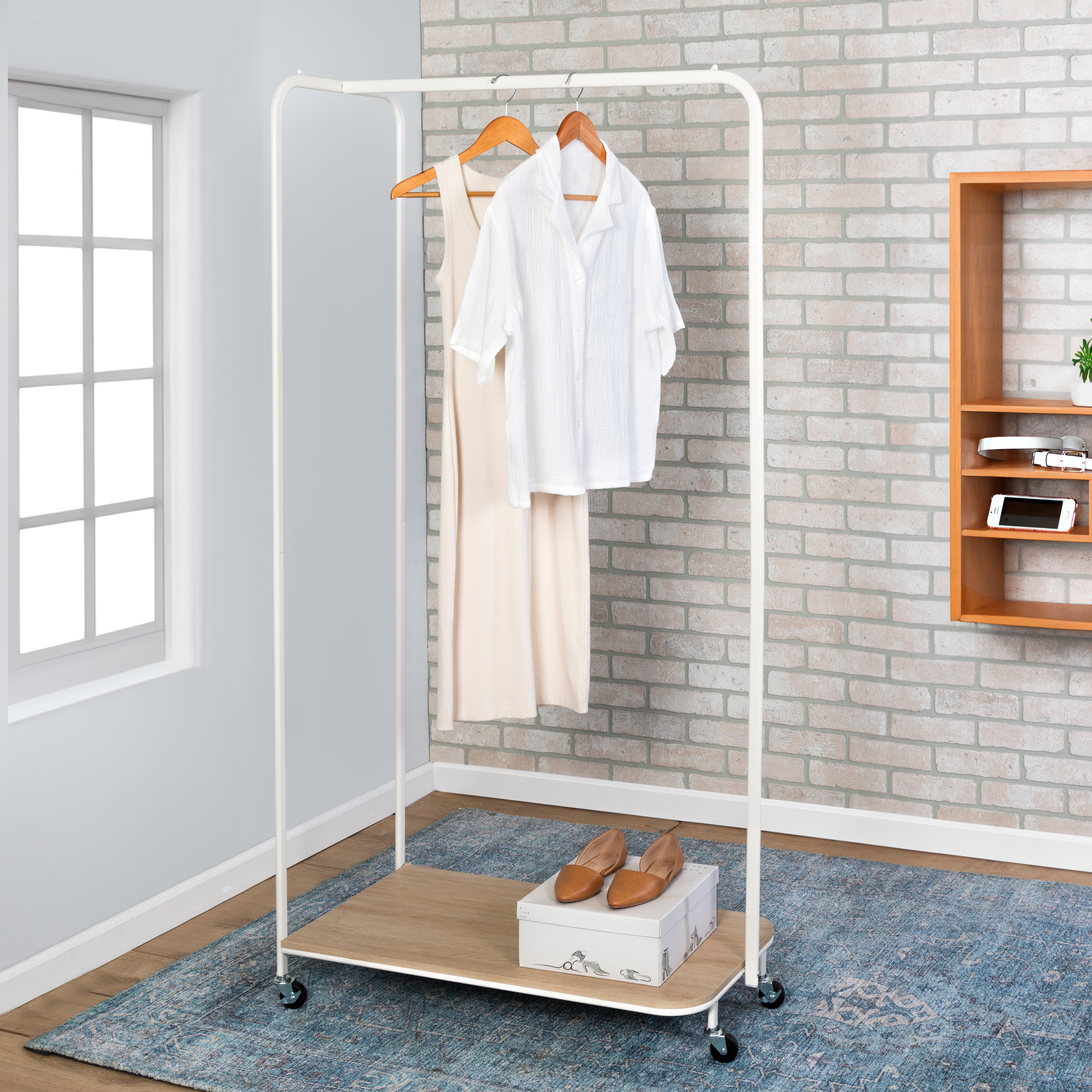 Hokku Designs Madeliz 34'' Metal Rolling Clothes Rack & Reviews | Wayfair