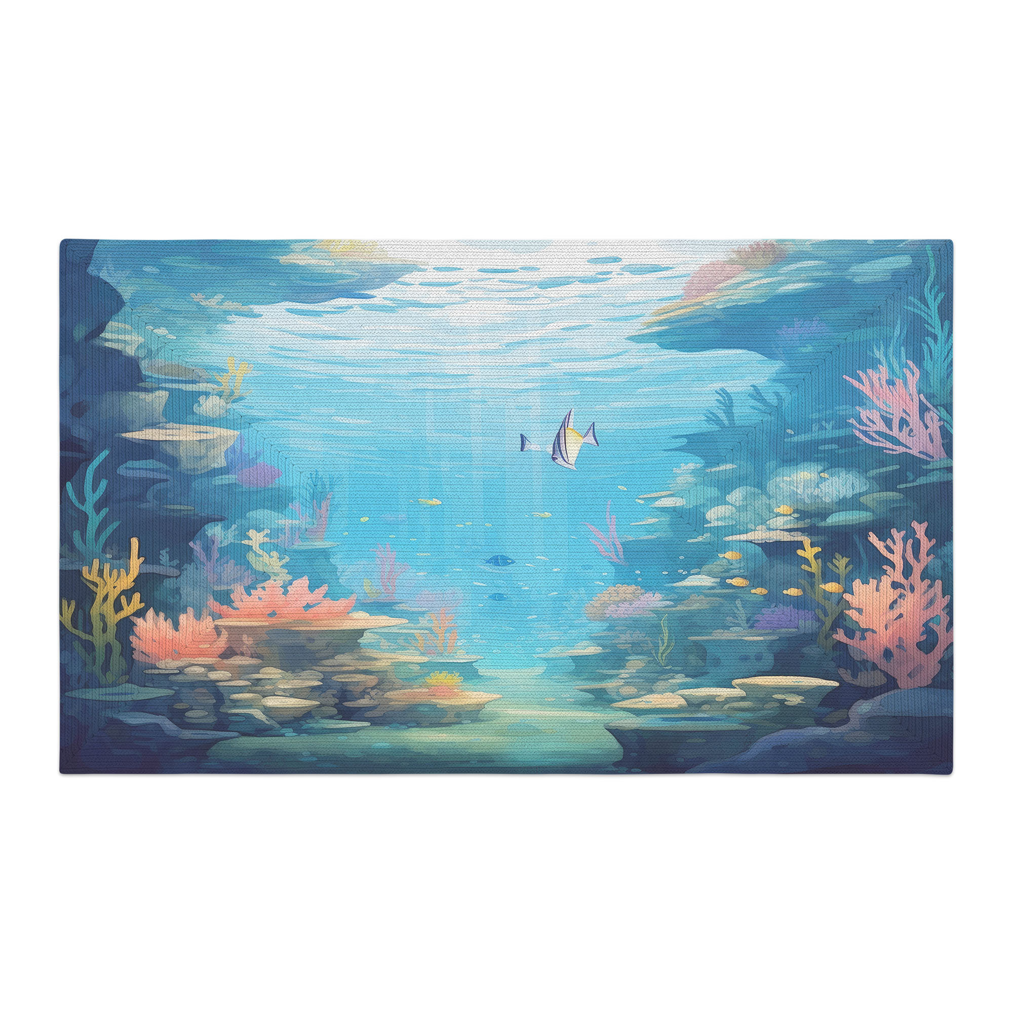 Rosecliff Heights Underwater Fantasy Vibes Braided Rug | Wayfair
