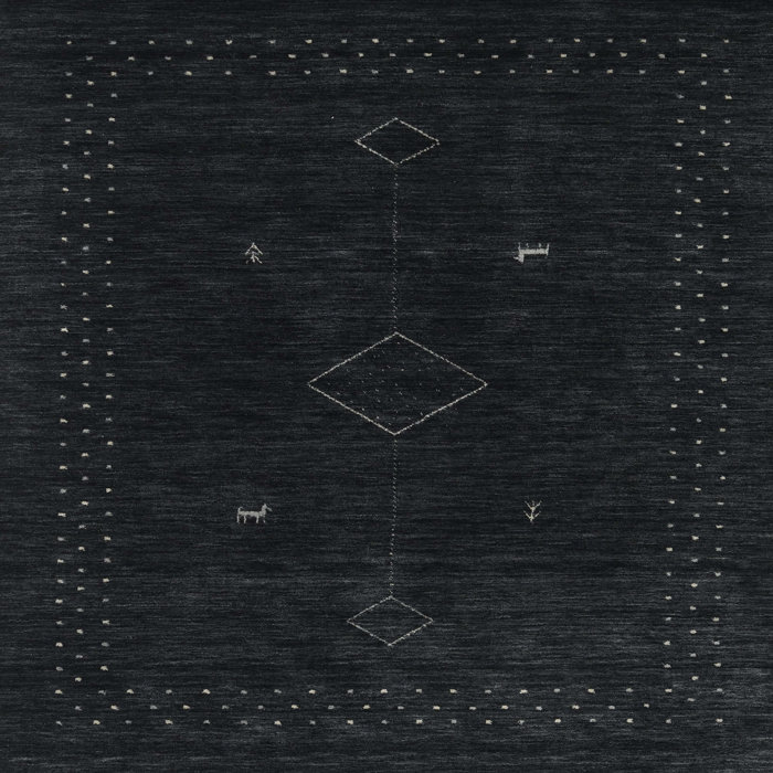 Bless international Machine Woven Black Rug | Wayfair