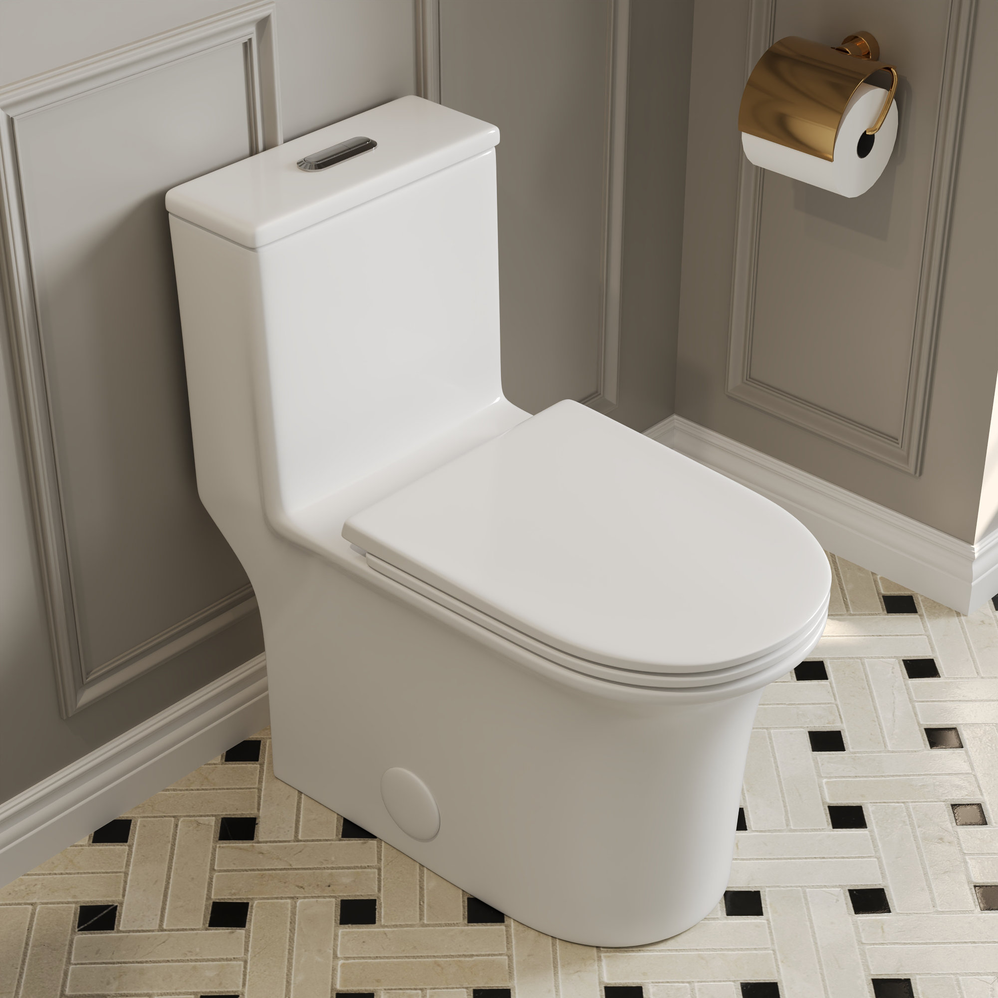 DeerValley Modern Bathroom Toielts One Piece Toilet Dual Flush 1.1/1.6 ...