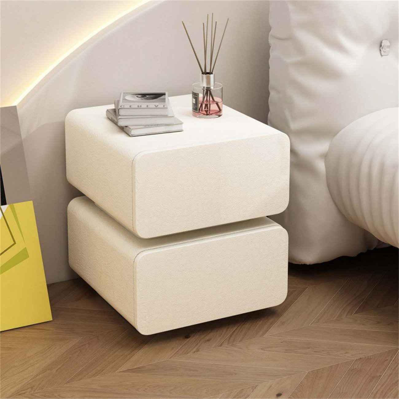 Ivy Bronx Bedside Table With Hidden Compartment, Bedroom Bedside Table ...