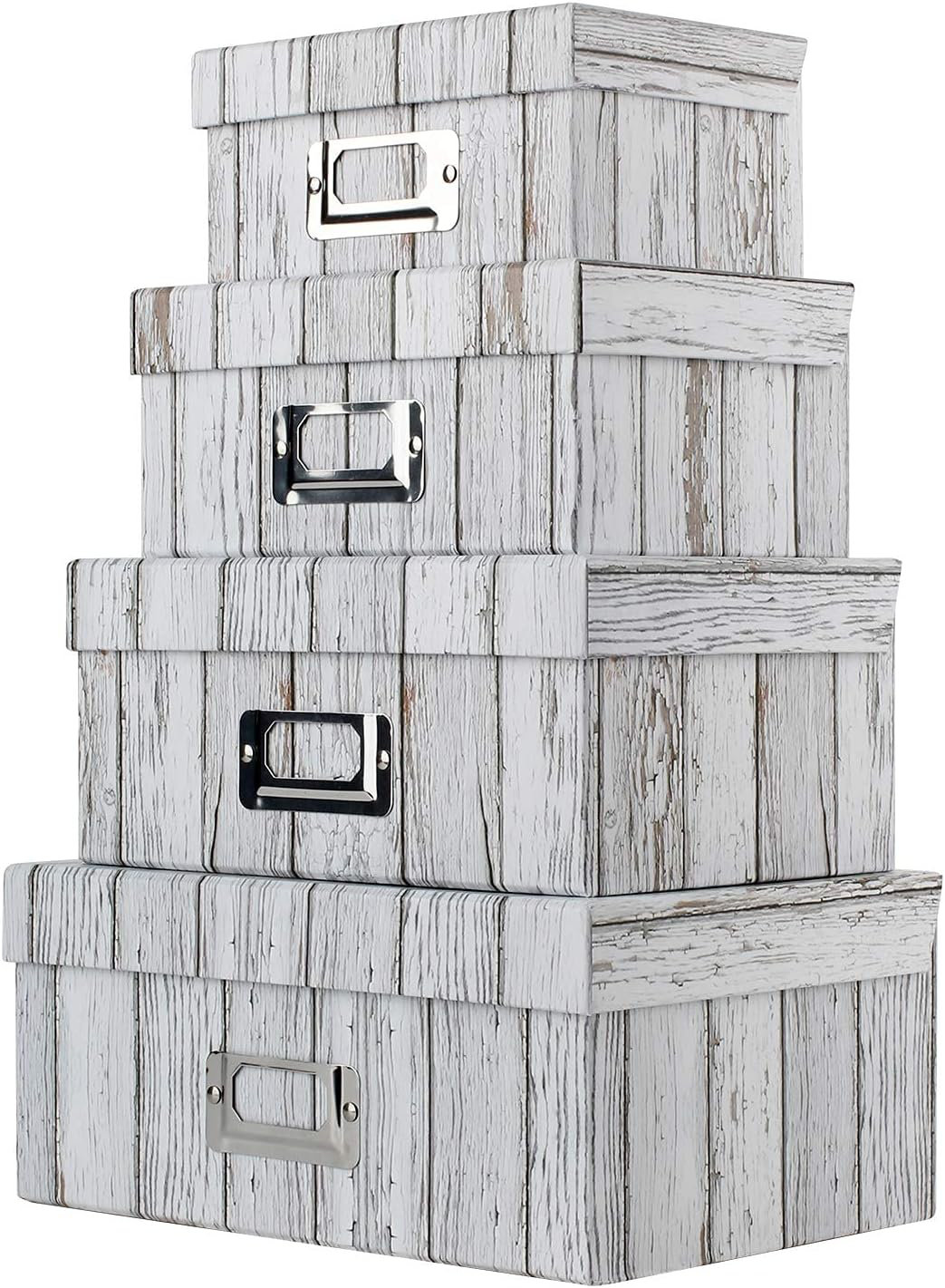 Loon Peak® Briful Photo Boxes Storage, Storage Boxes With Lids 4 In 1 ...